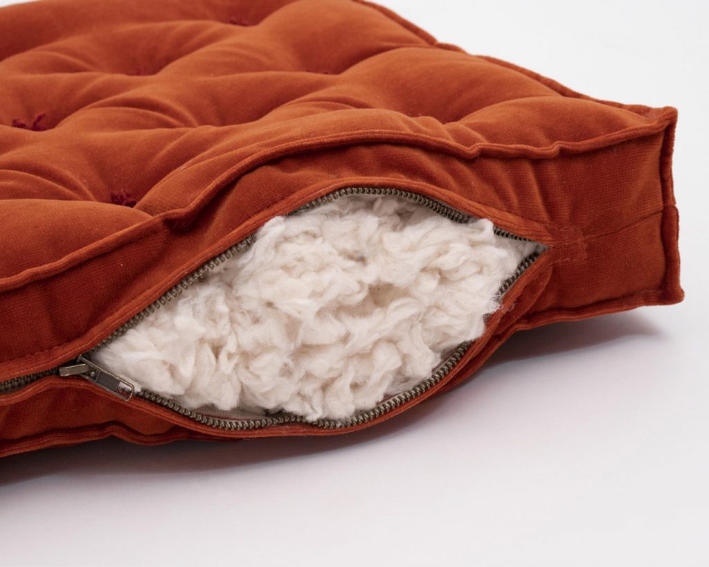 Custom Organic Cotton Tufted Seat Cushion | Cottoned Shop | Handmade Decor